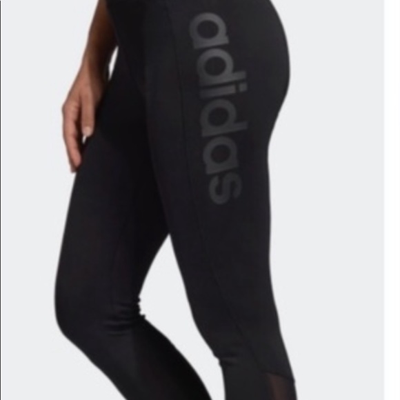 adidas | Pants & Jumpsuits | Adidas Climalite High Rise Logo Mesh ...